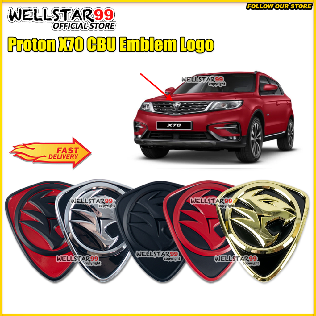 Proton X70 CBU MODEL Logo Matte Black Red UK Logo Emblem Front Rear ...