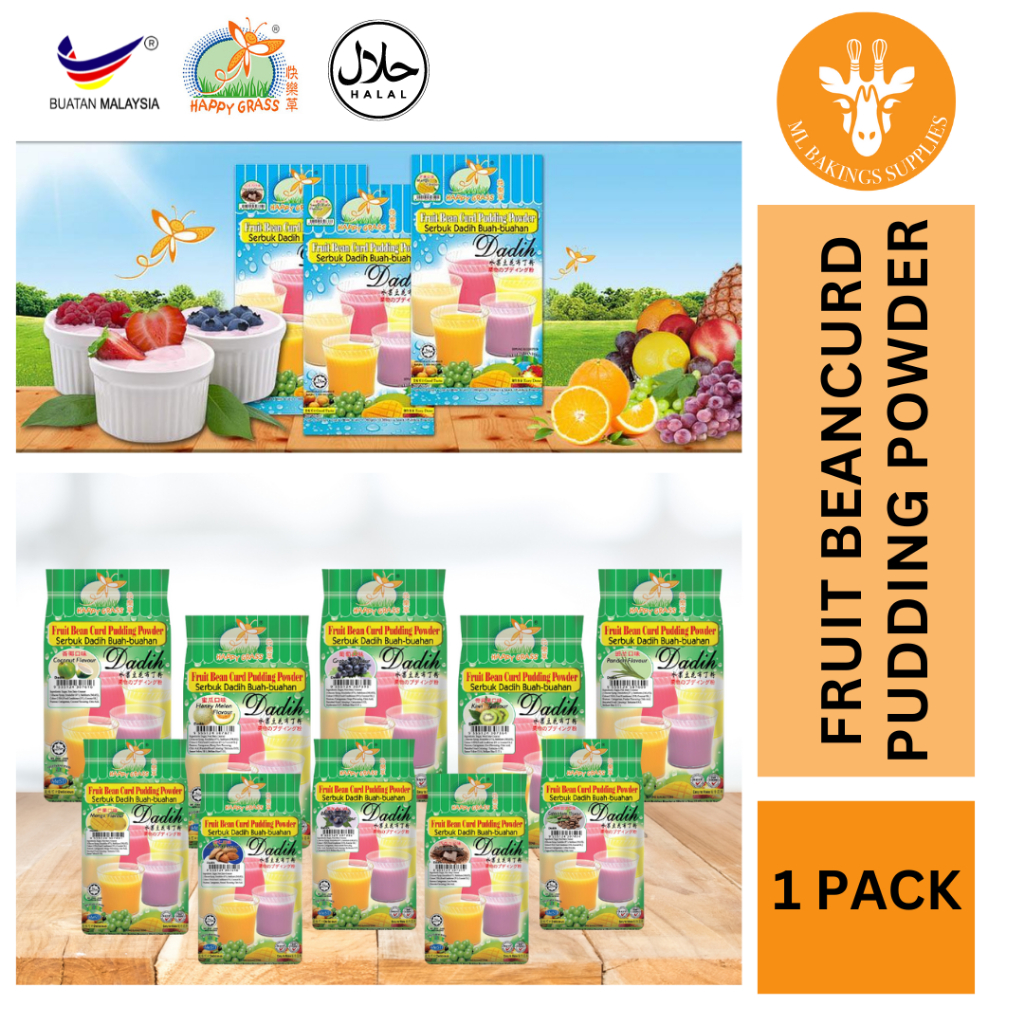 [READY STOCK] Happy Grass Fruit Bean Curd Pudding Powder/Serbuk Dadih ...
