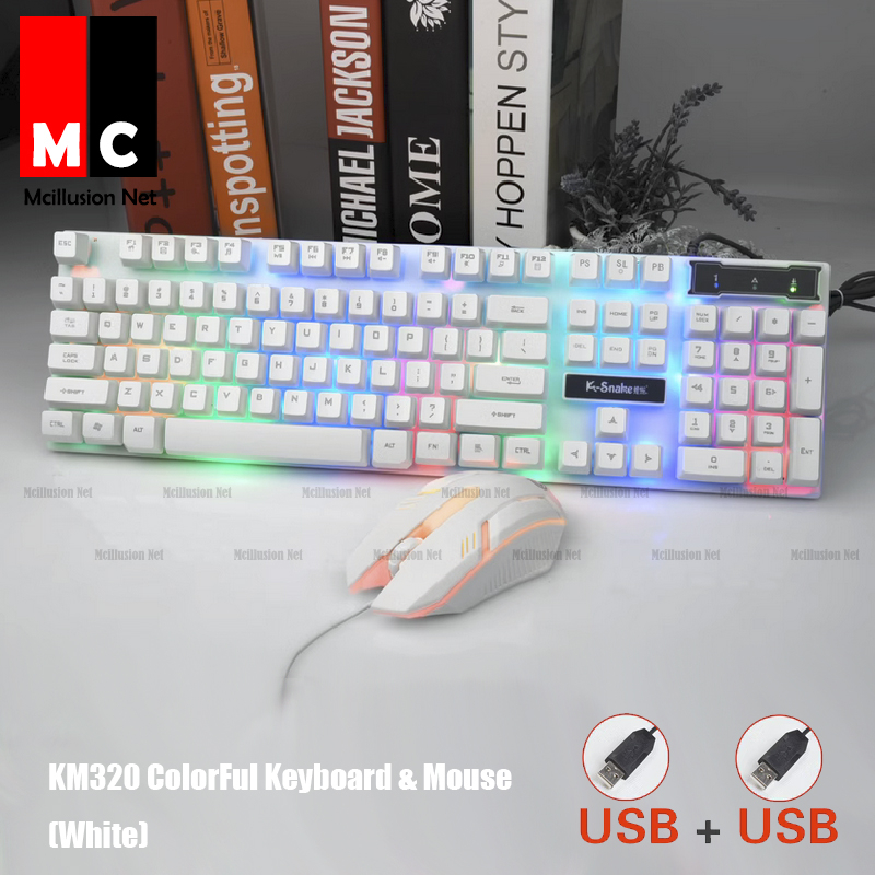 K-Snake KM320 Gaming keyboard mouse combo 1000dpi with backlit led ...