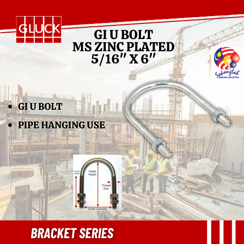 MS ZINC PLATED (GI U Bolt & Nut/ Besi U Dengan Nut/Besi Ikat Paip ...