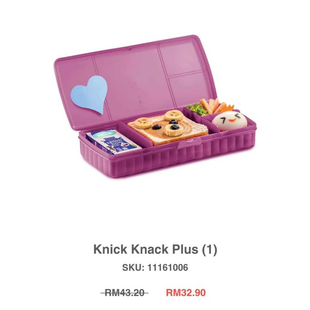 Tupperware Knick Knack Plus divided lunch box / Sandwich Keeper Plus ...