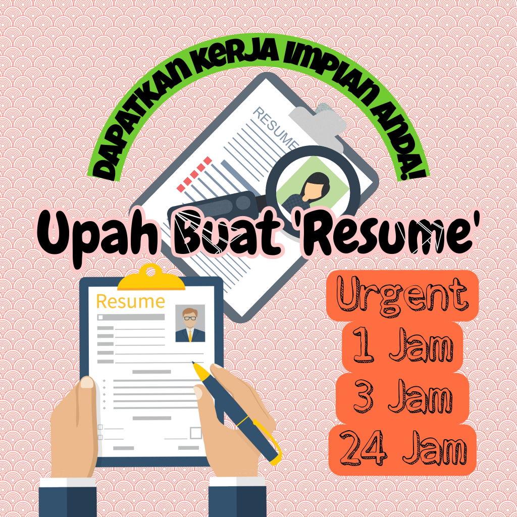 Servis/Upah buat resume Harga Rahmah Jom dapat kerja sama-sama | Shopee ...