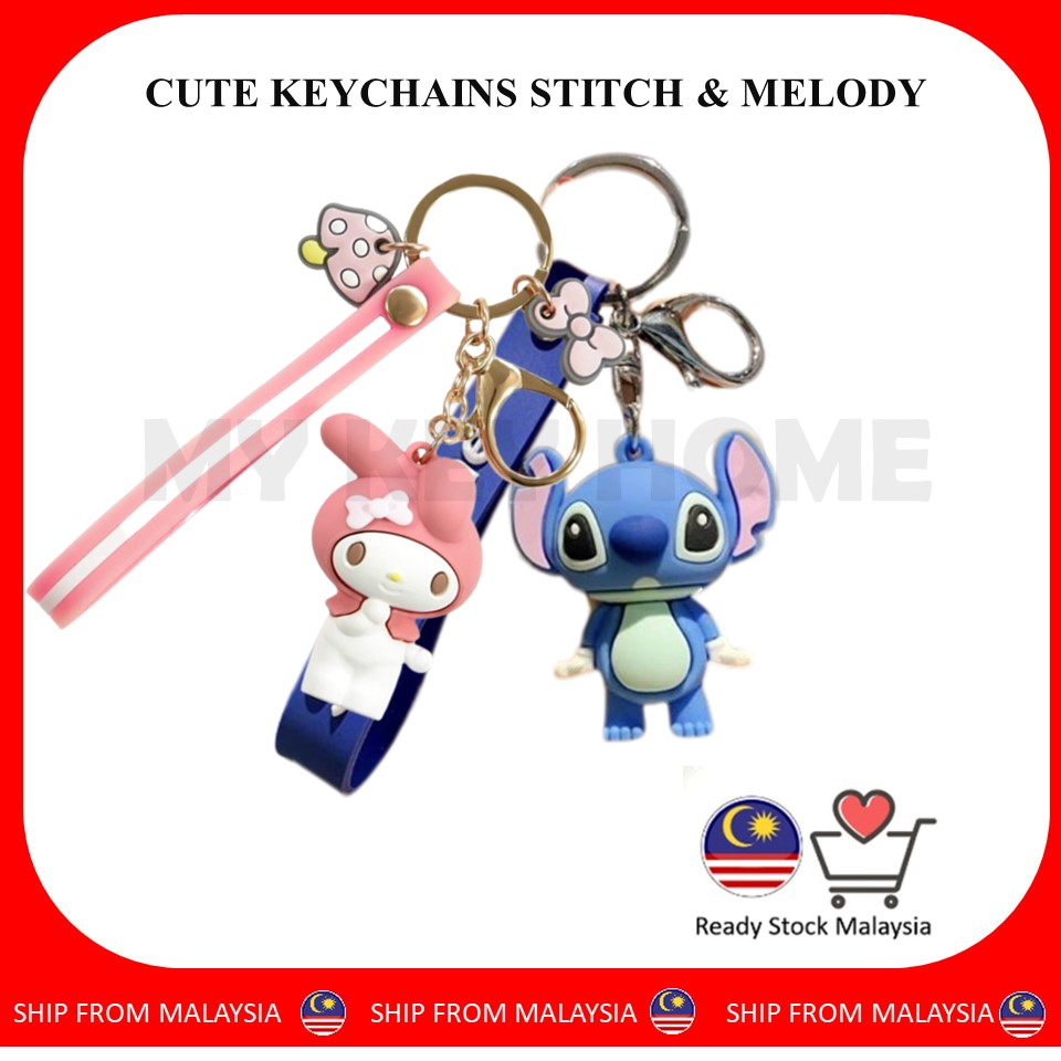 Cute Stitch Keychains Melody Cartoon Keychain | Shopee Malaysia