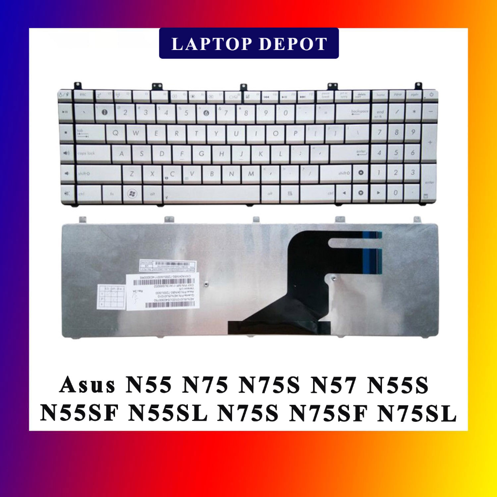 Asus N55 N75 N75S N57 N55S N55SF N55SL N75S N75SF N75SL Keyboard ...