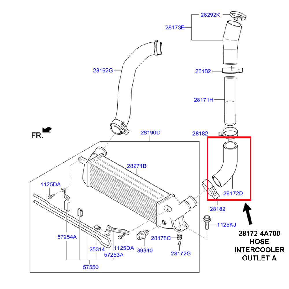 Hyundai Grand Starex A2 Genuine Hyundai Mobis Intercooler Hose Inlet ...