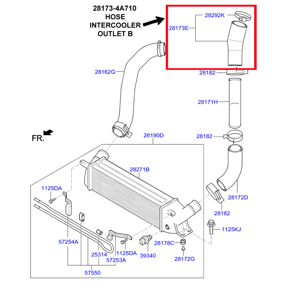 Hyundai Grand Starex A2 Genuine Hyundai Mobis Intercooler Hose Inlet ...