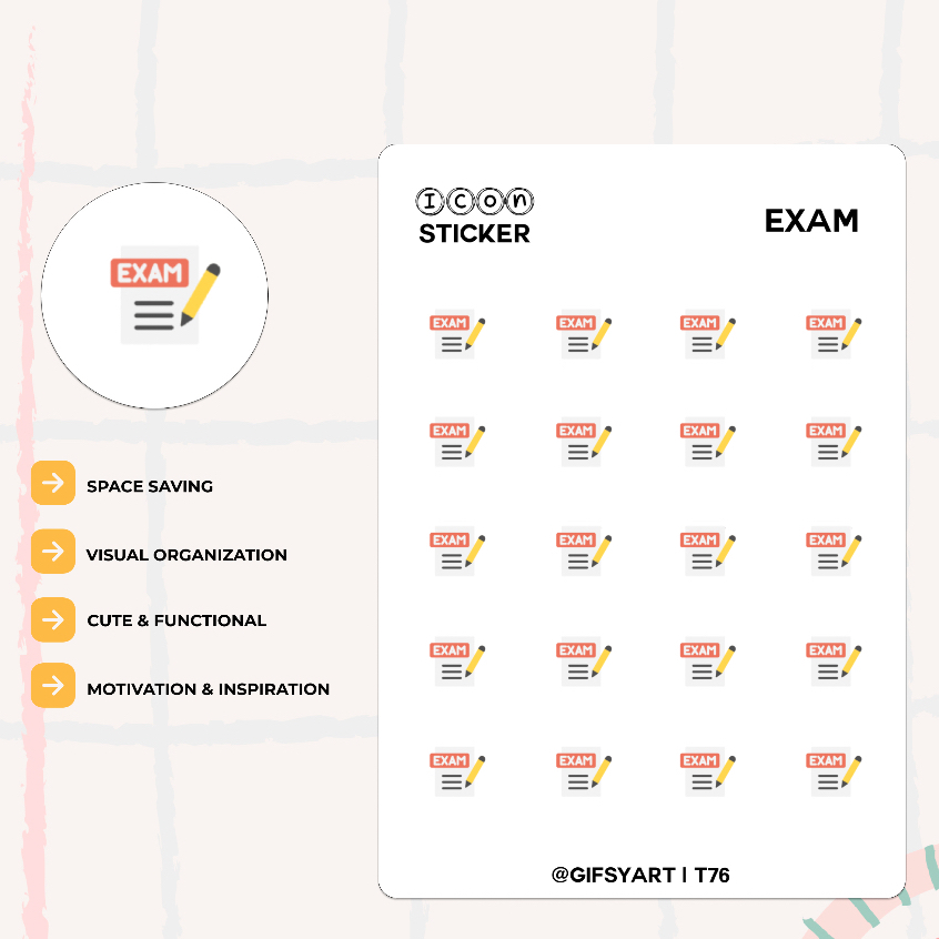Exam Tiny Icon Sticker Bujo Sticker Planner Sticker - T76 | Shopee Malaysia