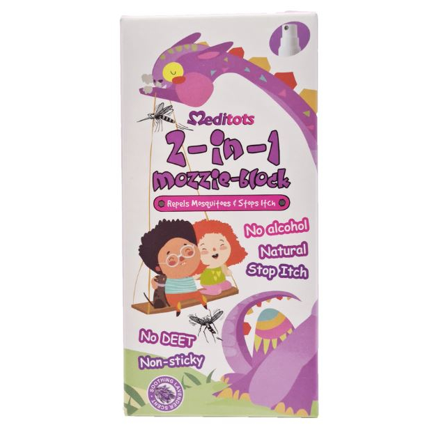 Meditots 2-in-1 Mozzie Blocks Spray 60ml No DEET Safe Kids Natural ...