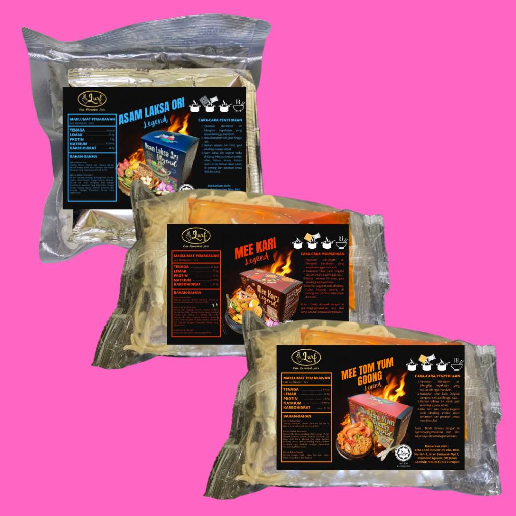 TRIAL PACK LEGEND [ ASAM LAKSA, MEE KARI & MEE TOMYUM GOONG] | Shopee ...