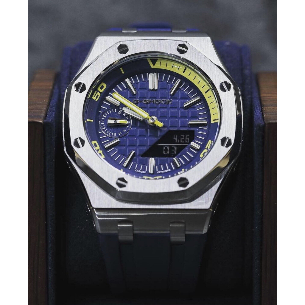 CasiOak Navy Yellow G-Shock GA-2100 Customizable Men Watches | Shopee ...