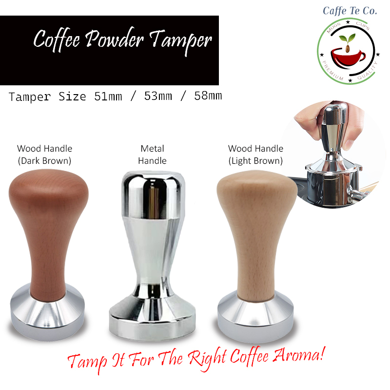 CaffeTeCo – Espresso Coffee Tamper with Wood Stainless Steel Handle ...
