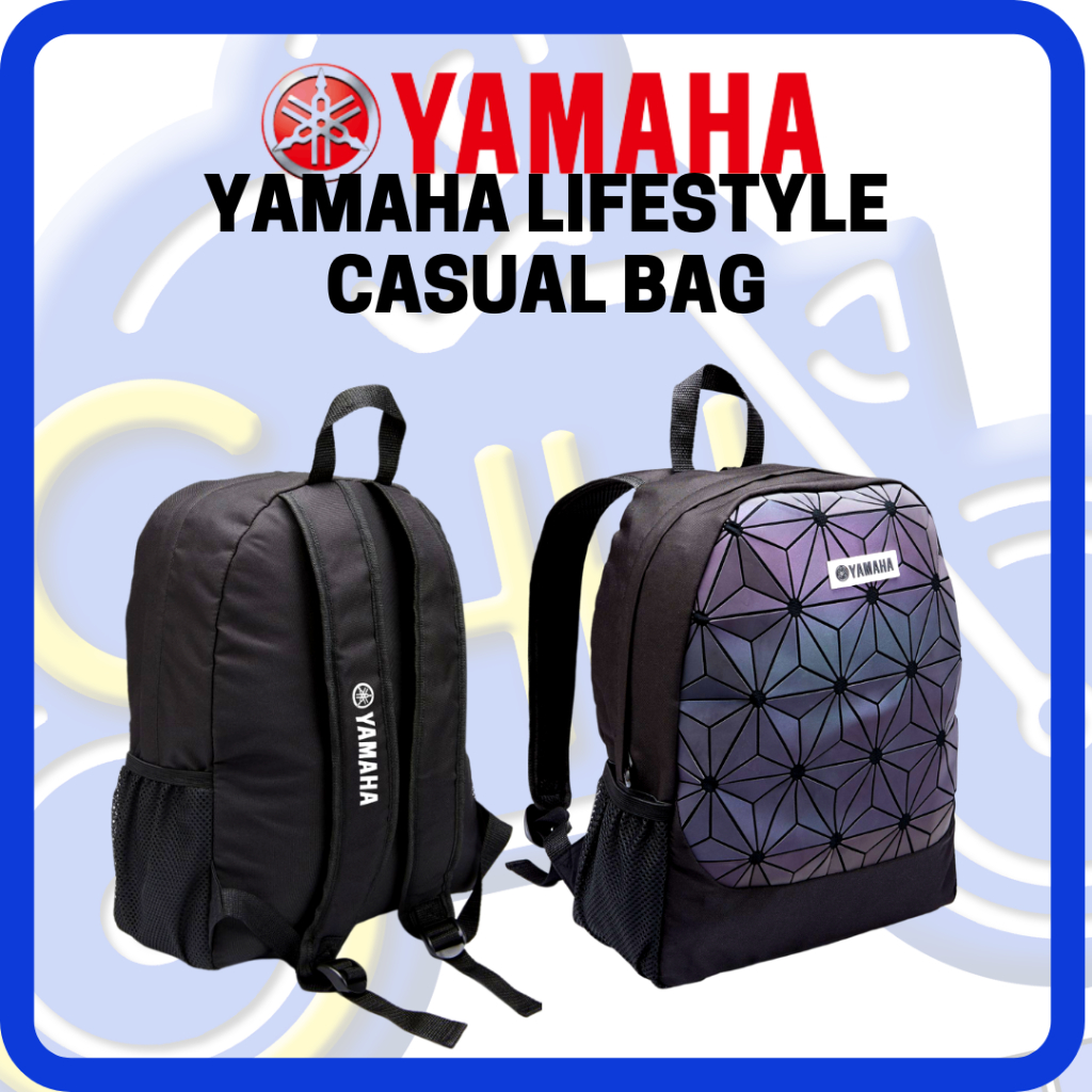 YAMAHA BAG BACKPACK LIFESTYLE CASUAL BAG BLACK MAN WOMAN BEG GALAS ...