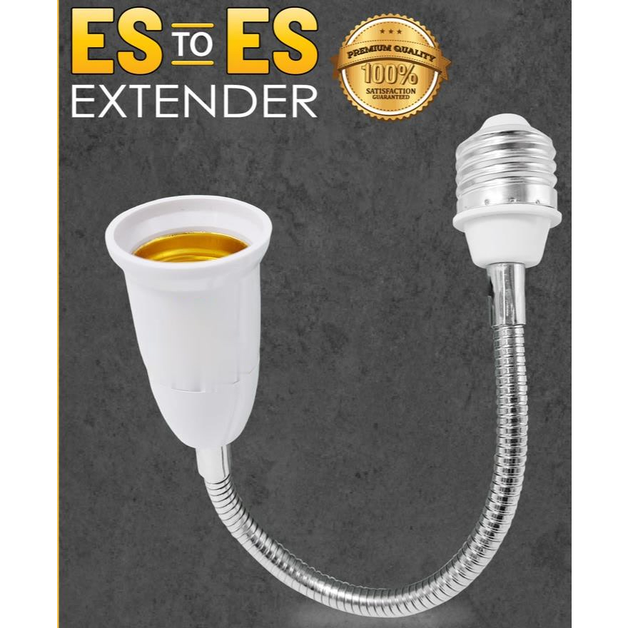 8"/10" ES to ES Extender Lamp holder E27 Extender Flexible Gooseneck ...