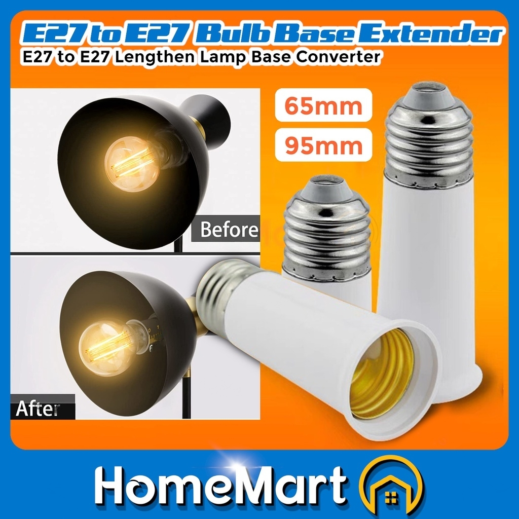 E27 to E27 Lengthen Lamp Base Converter Light Base Screw Base Holder ...