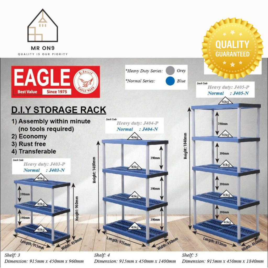 DIY Storage Rack plastic/ Heavy Duty/storage rack/Rack Dapur/Rack store ...
