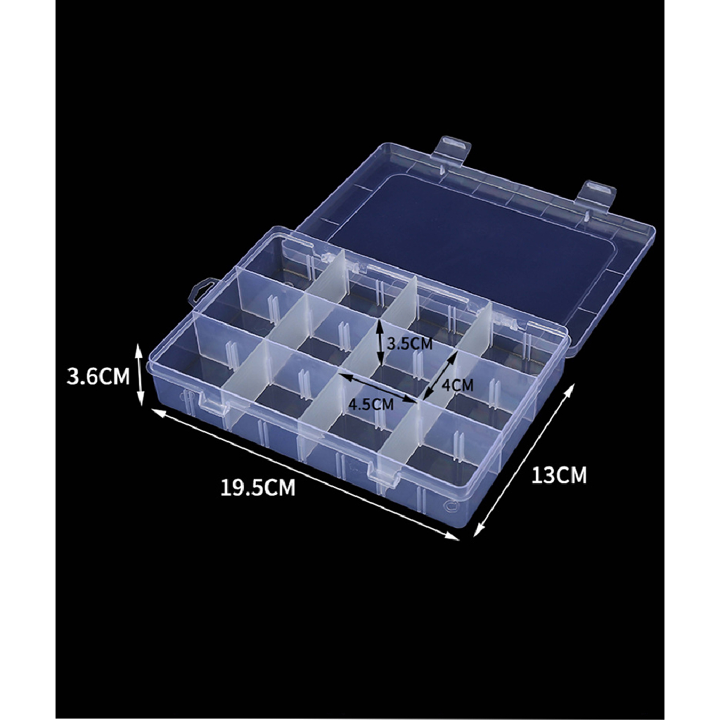 Kotak plastic 12 grid Large grid transparent detachable grid storage ...