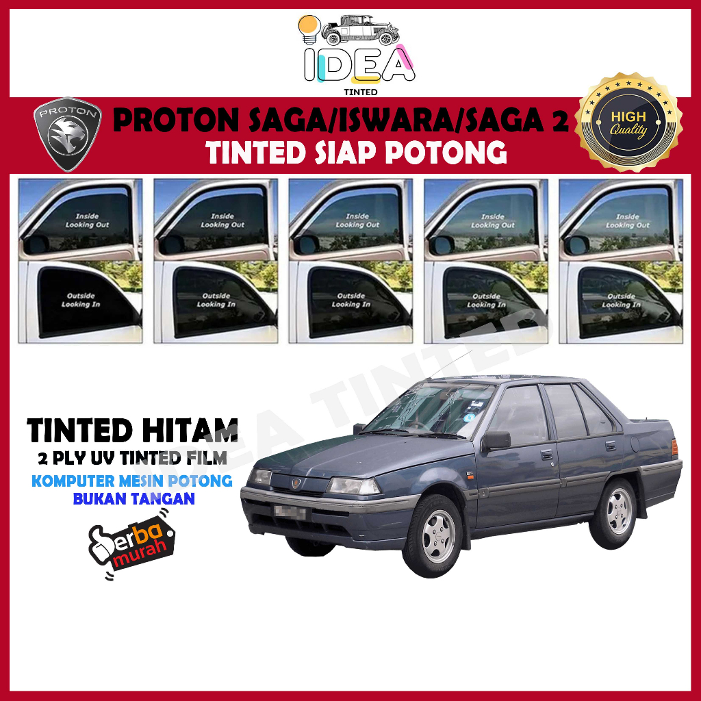 Proton Saga/Iswara/Saga2 LMST_Tinted Kereta _2PLY UV Film_Hitam_Siap ...