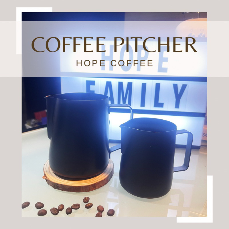[350ML/600ML] - Black Stainless Steel Latte Art Pitcher Milk Frothing ...
