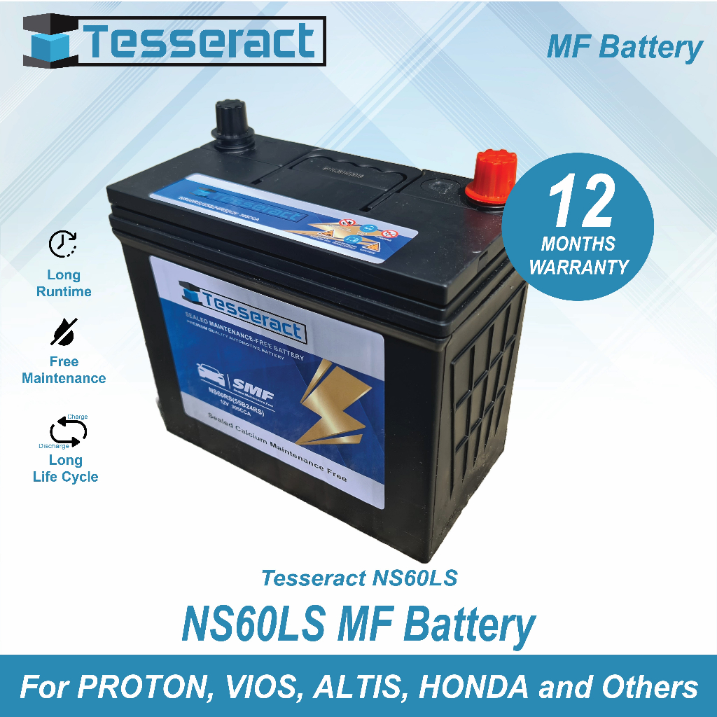 NS60LS 55B24LS-MAINTENANCE FREE BATTERIES-SUITABLE FOR SAGA, WIRA, IRIZ, PERDANA, SATRIA AND ...