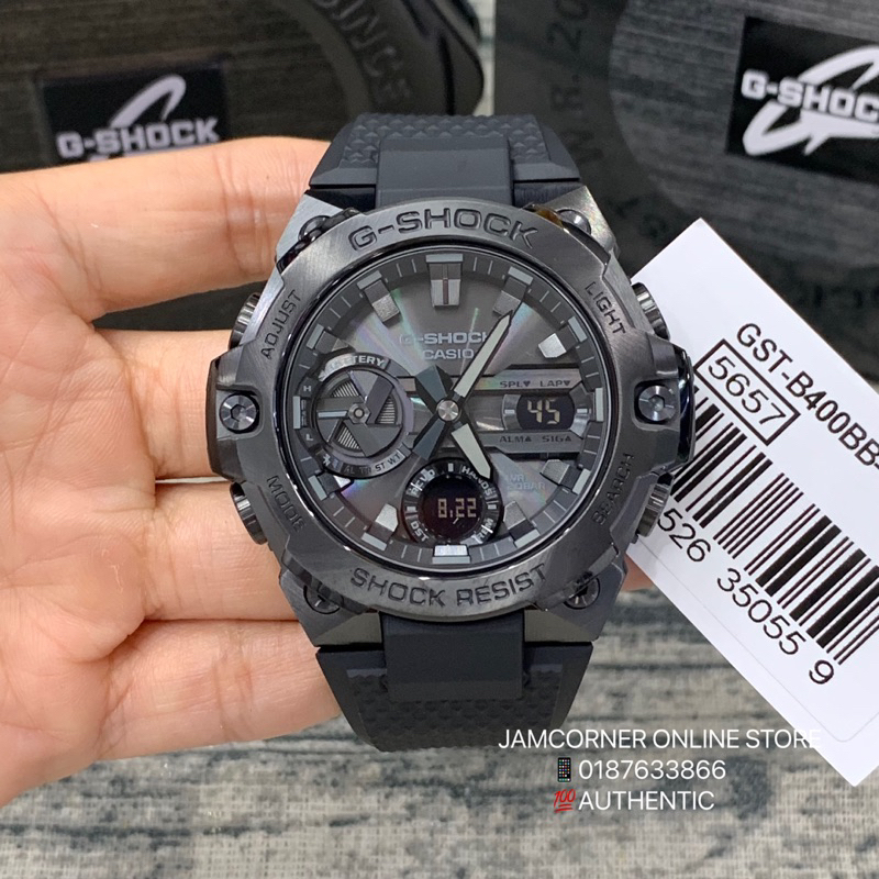 100% ORIGINAL CASIO G-SHOCK GST-B400BB-1A G-STEEL fusion of metal and resin components in a ...