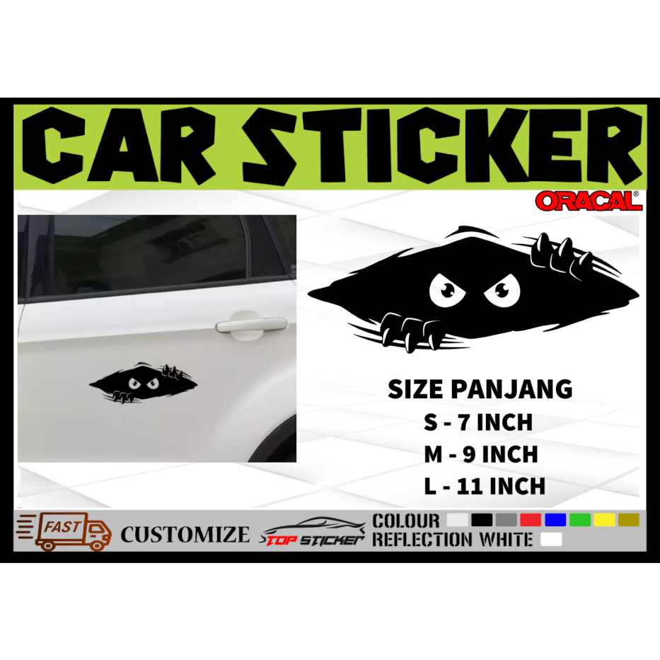 FUNNY PEEKING MONSTER TYPE 4 CAR STICKER S KERETA STICKER | Shopee Malaysia