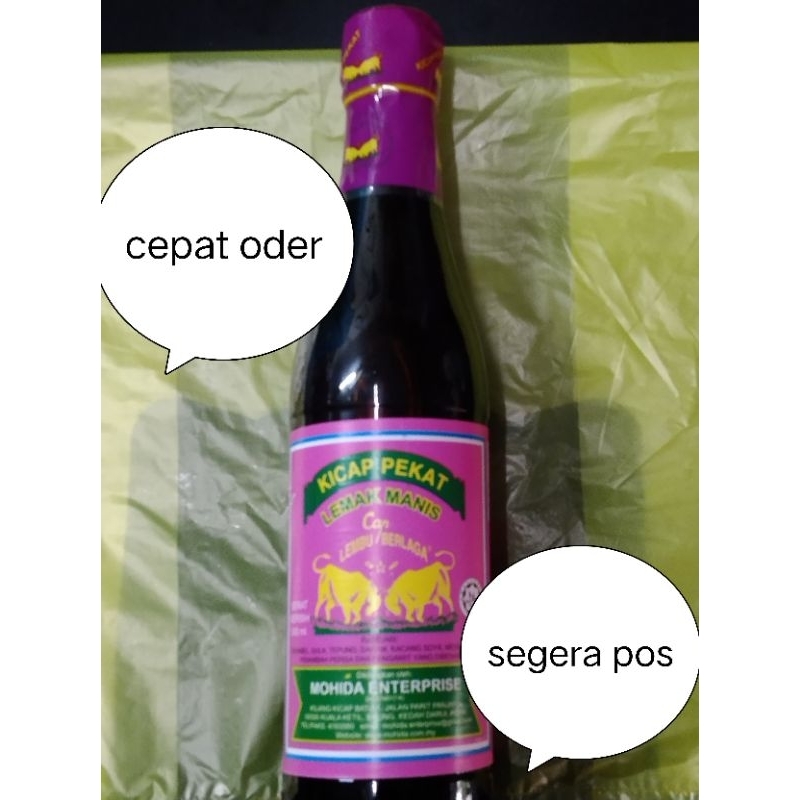 kicap pekat lemak manis cap lembu berlaga 340g+- | Shopee Malaysia