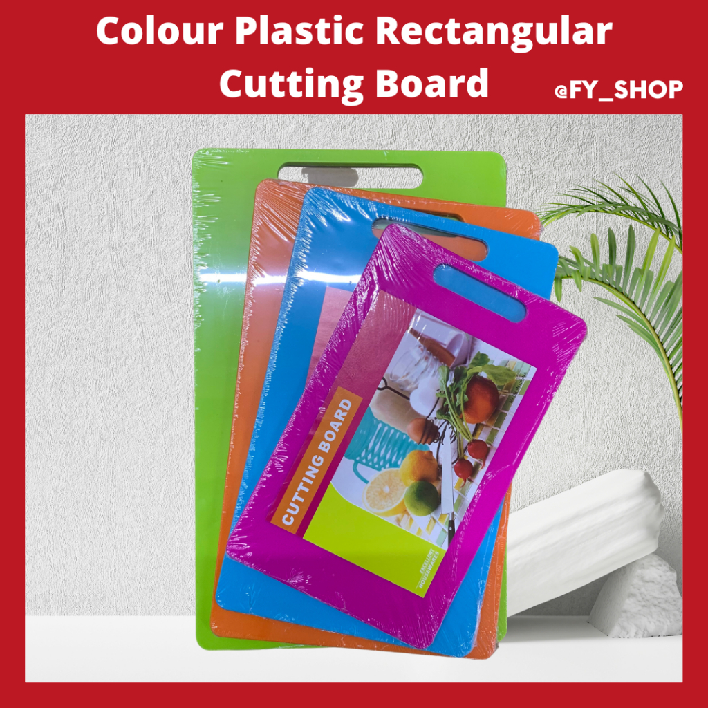 🇲🇾[Ready Stock] Kitchen Tools | Color Rectangular Plastic Cutting Board ...