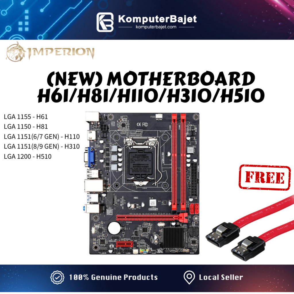 H61 H81 H110 H310 H510 LGA1155 LGA1151 LGA1150 LGA1200 INTEL 3RD/4TH/6TH/7TH GEN MOTHERBOARD ...