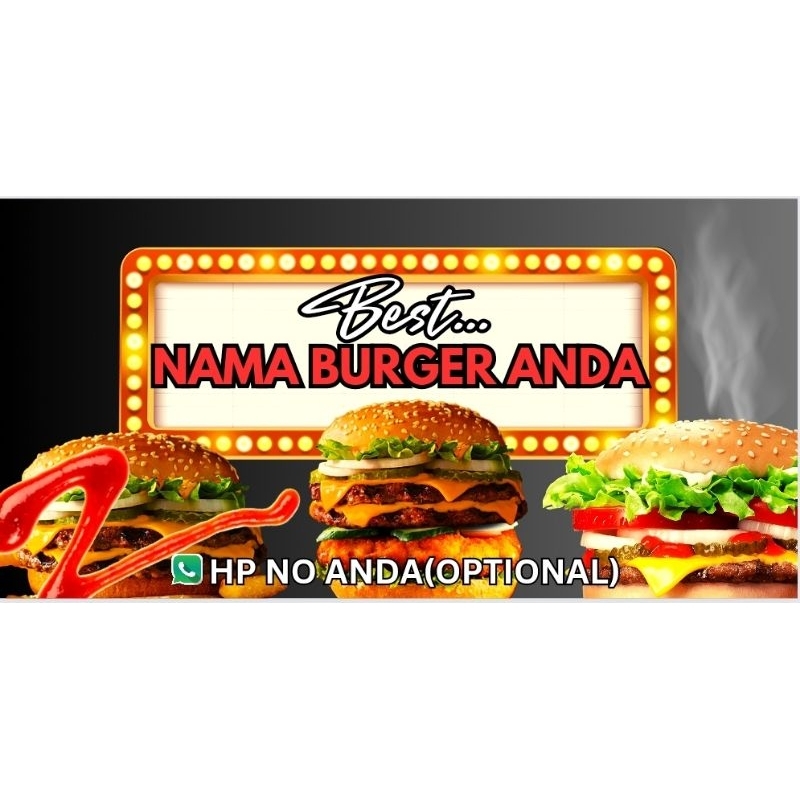 stiker water proof ramly burger menu burger saiz 2kaki x 4 kaki custom ...