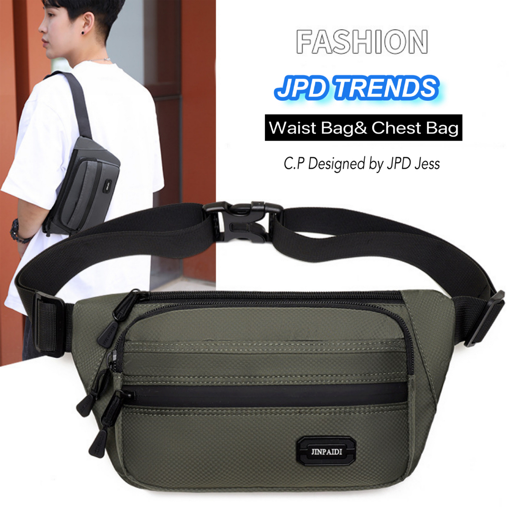 Ready Stock!! JPD Fashion Men Waist Bag Pouch Bag Chest Bag Smooth ...