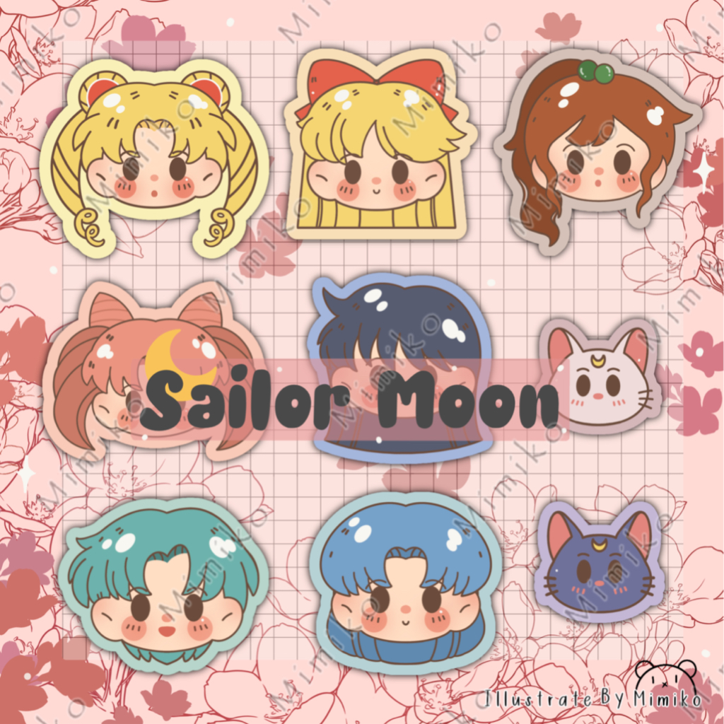 Sailor Moon Sticker Set Waterproof Glitter Laminate Die Cut Sticker ...