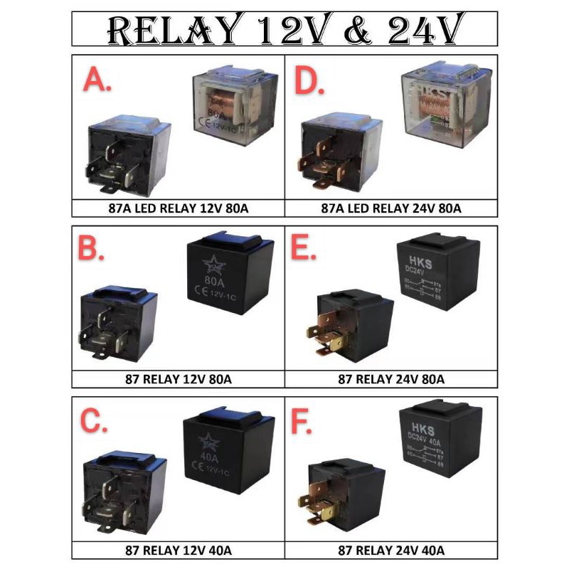 87A LED RELAY 12V ,8087 RELAY 12V 80A ,2087 RELAY 12V 40A ,7A LED RELAY ...