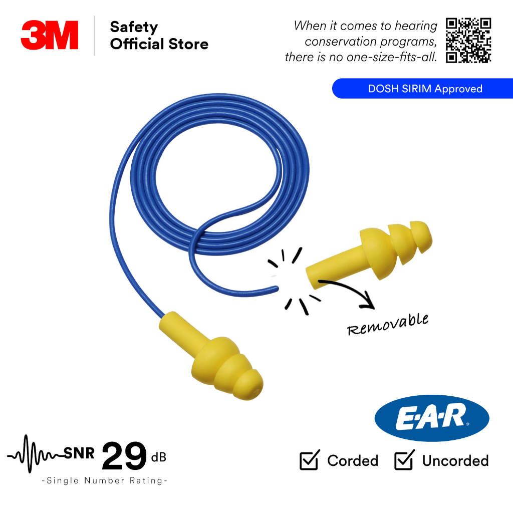 3M™ UltraFit Reusable Earplugs UF-01-000 E-A-R/ EP_ PSD_ | Shopee Malaysia