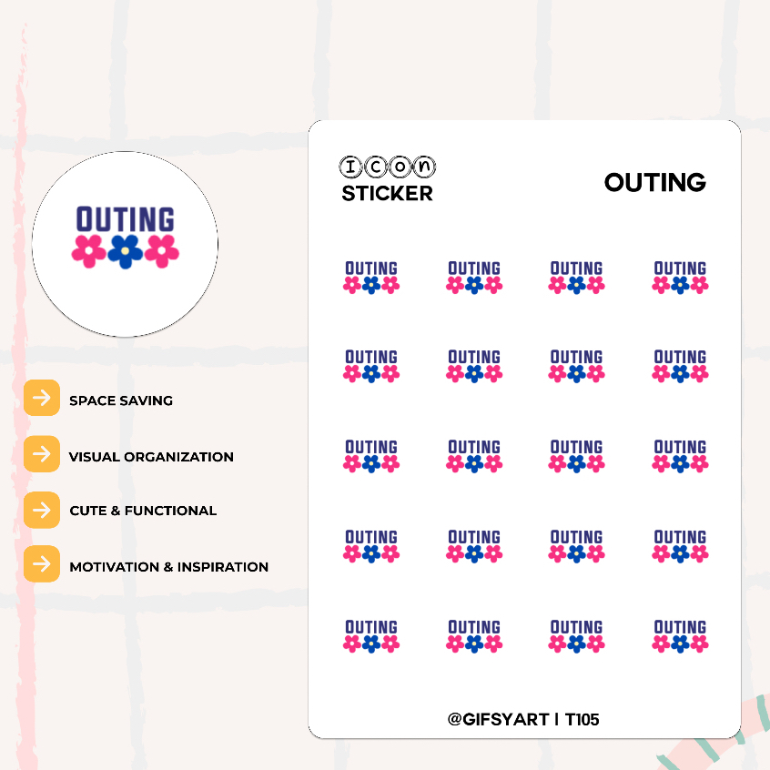Outing Icon Tiny Sticker Bujo Sticker Planner Sticker - T105 | Shopee ...