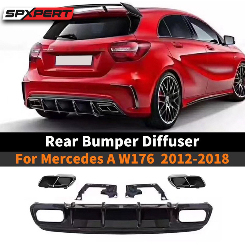 Mercedes benz w176 a45 rear diffuser facelift | Shopee Malaysia