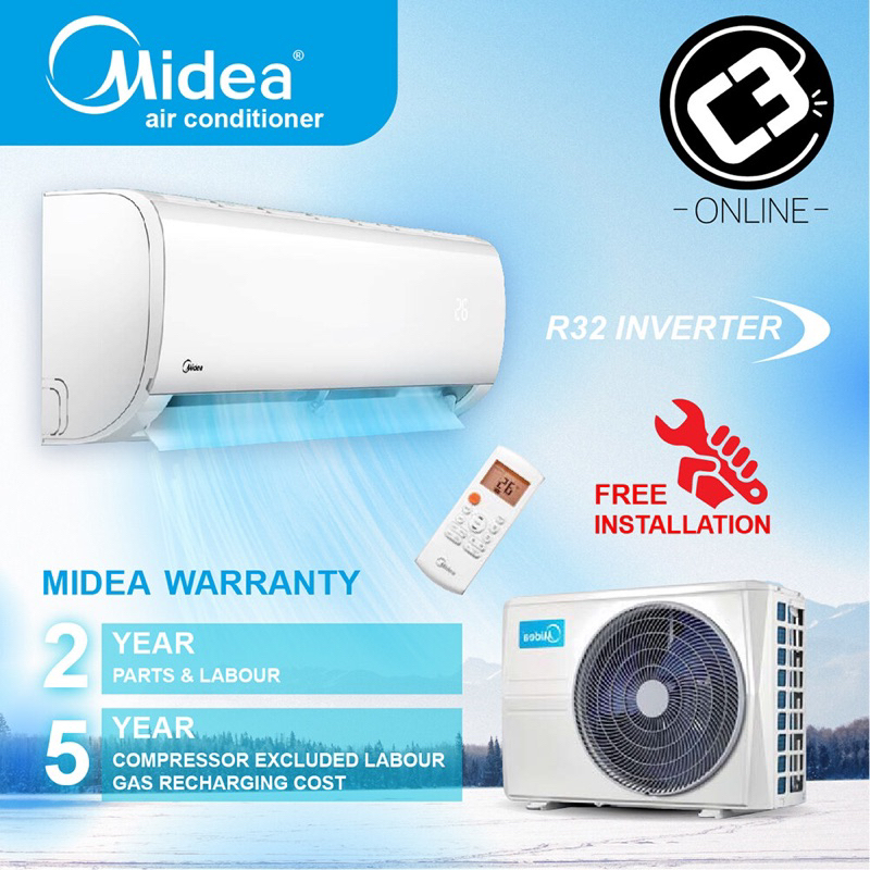 Midea 1.0HP non inverter | Shopee Malaysia