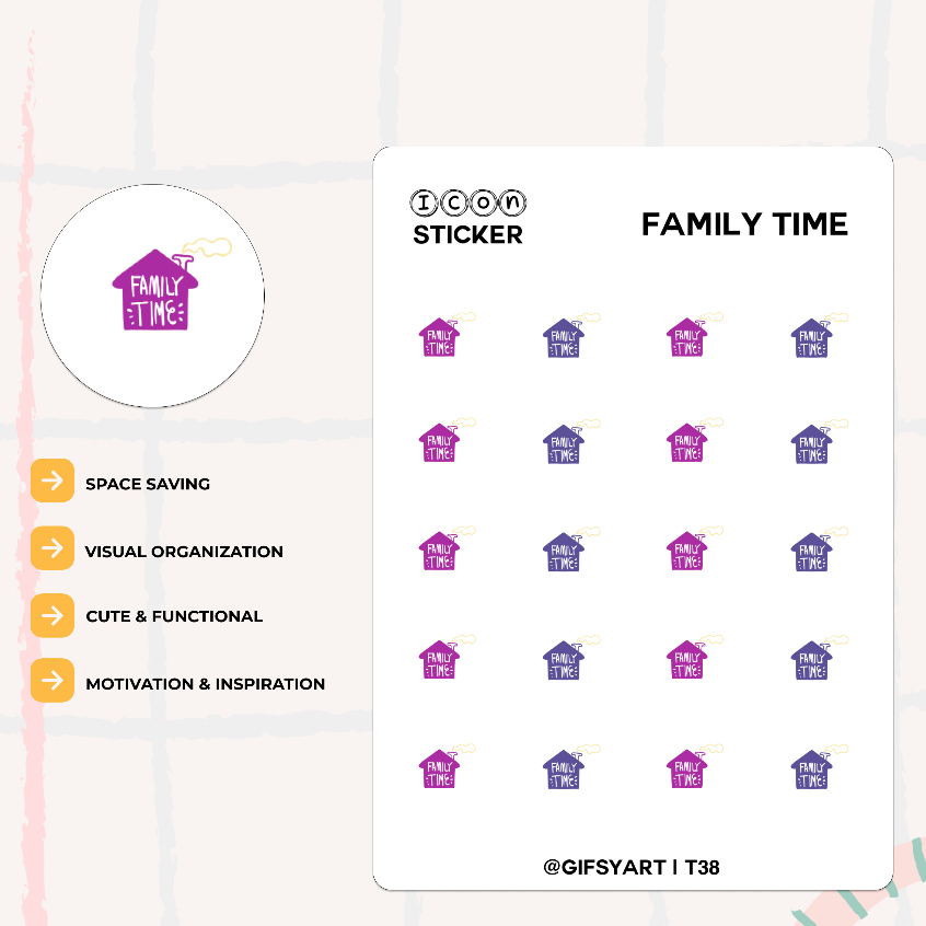 Family Time Tiny Icon Sticker Bujo Sticker Planner Sticker - T38 ...