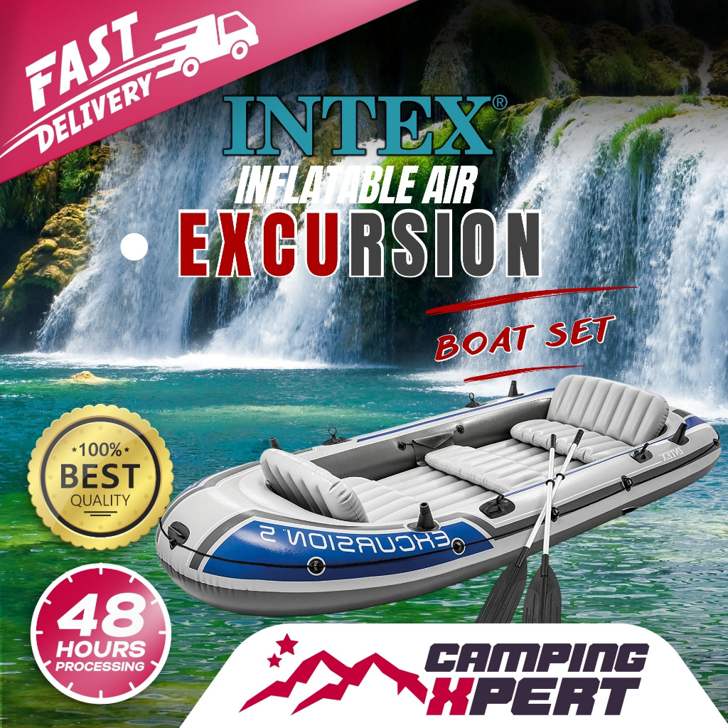 Intex Inflatable Boat Set EXCURSION Fishing Or Kayak Boat With ...