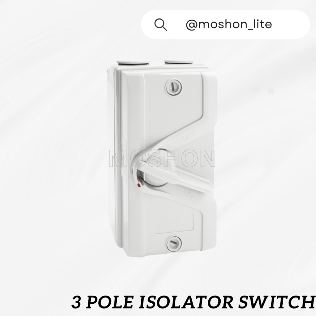 IP66 3 Pole (20A/35A/63A) Outdoor Weatherproof Surface Isolator (white) | Shopee Malaysia