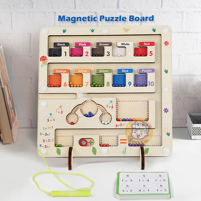 Magnetic Color and Number Matching Game/Montessori Educational Wooden ...