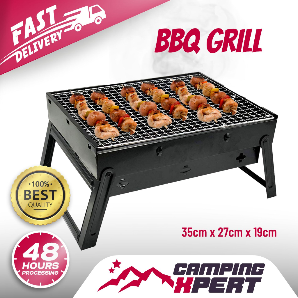 35cm x 27cm x 19cm Portable Foldable Lightweight Barbecue Grill Portable Outdoor Camping Picnic ...