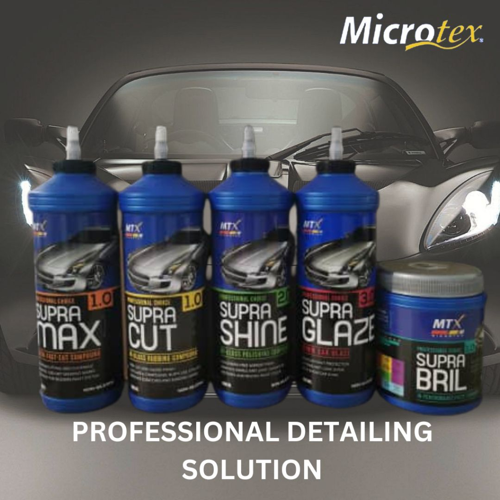 PELBAGAI UBAT PENGGILAT KERETA Microtex Supra Polishing Series Complete ...
