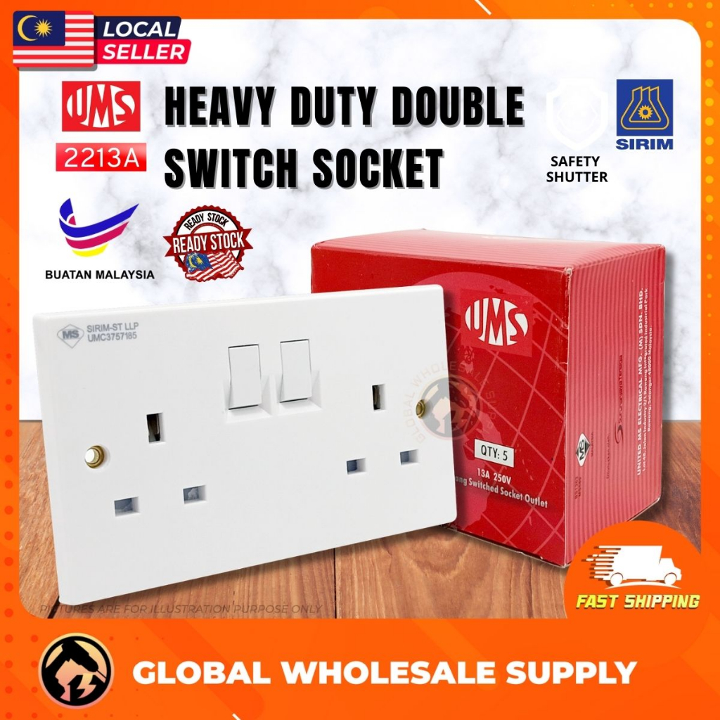 [READY STOCK] SIRIM UMS 2213A Double Switch Socket 13A Switched Socket ...