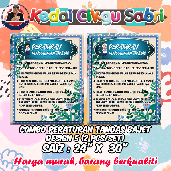 SET KECERIAAN TANDAS : SET BANNER PERATURAN TANDAS BAJET (LELAKI ...
