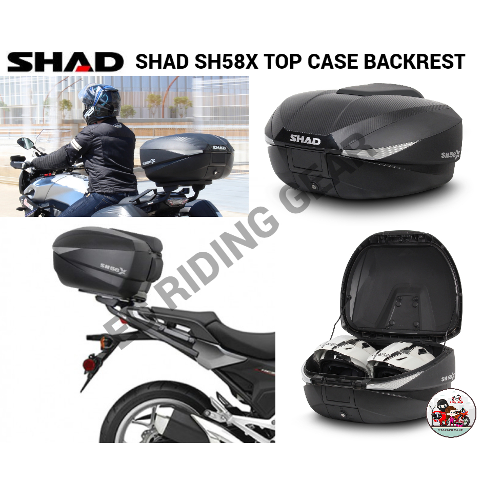SHAD SH58X TOP CASE CARBON FOR BMW HONDA KAWASAKI YAMAHA SUZUKI CFMOTO ...
