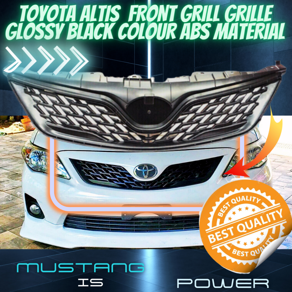 TOYOTA ALTIS 2011~2013 FRONT GRILL GRILLE GLOSSY BLACK COLOUR ABS ...