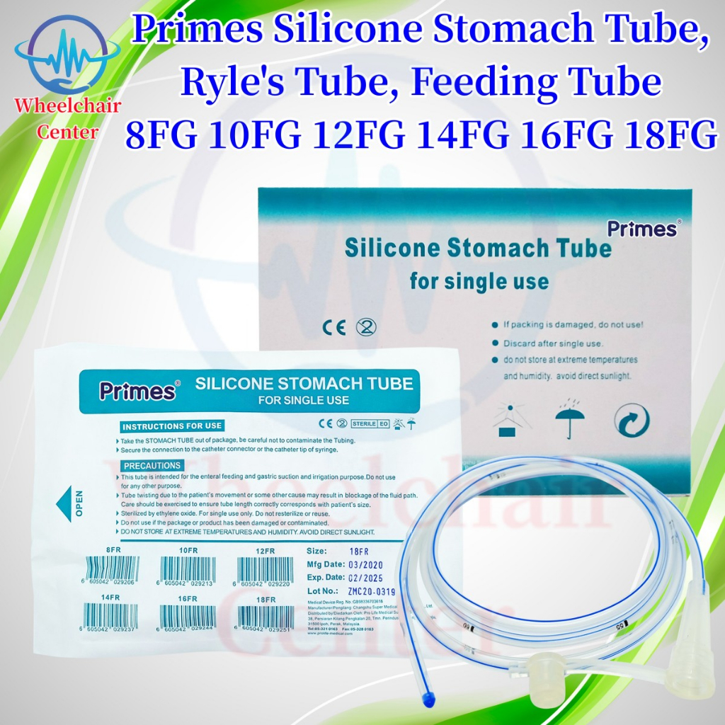 Primes Silicone Stomach Tube, Ryle's Tube, Feeding Tube ( 8FG/ 10FG ...