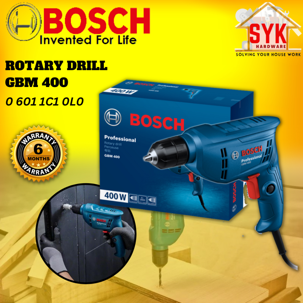 SYK Bosch GBM400 GBM 400 Rotary Drill Electric Hand Drill Machine Mesin ...