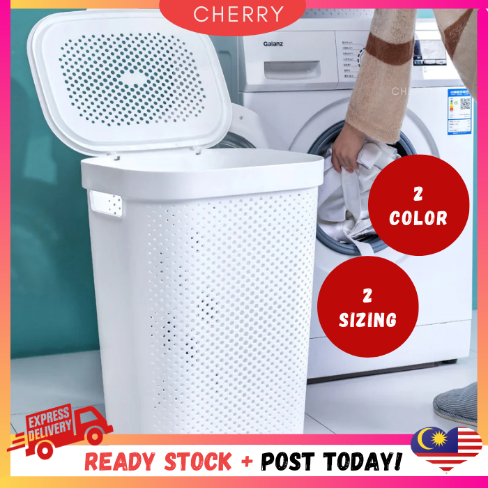 🍒CHERRY🍒 45L/60L Japanese Style Dirty Clothes Basket Laundry Basket ...
