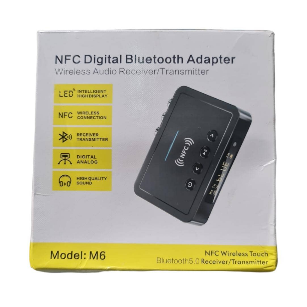 NFC Bluetooth 5.0 Receiver M6 Tranmitter FM Stereo AUX 3.5mm RCA ...